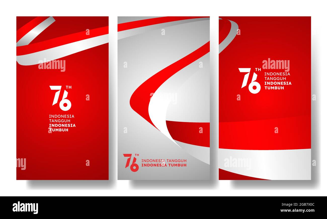 design template 76th indonesia independence day Stock Vector Image ...