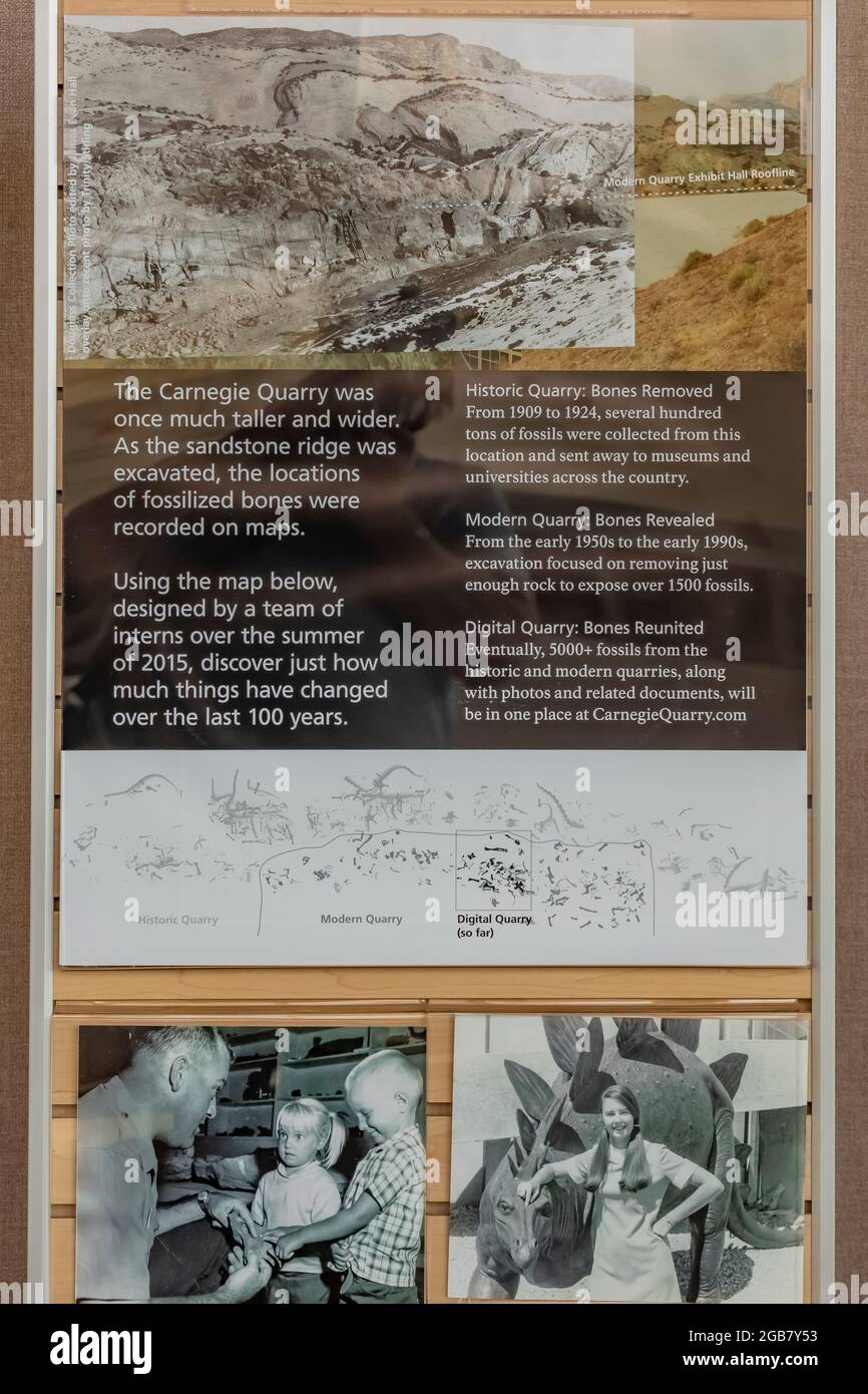 Story of Carnegie Quarry history on sign within the Quarry Exhibit Hall ...