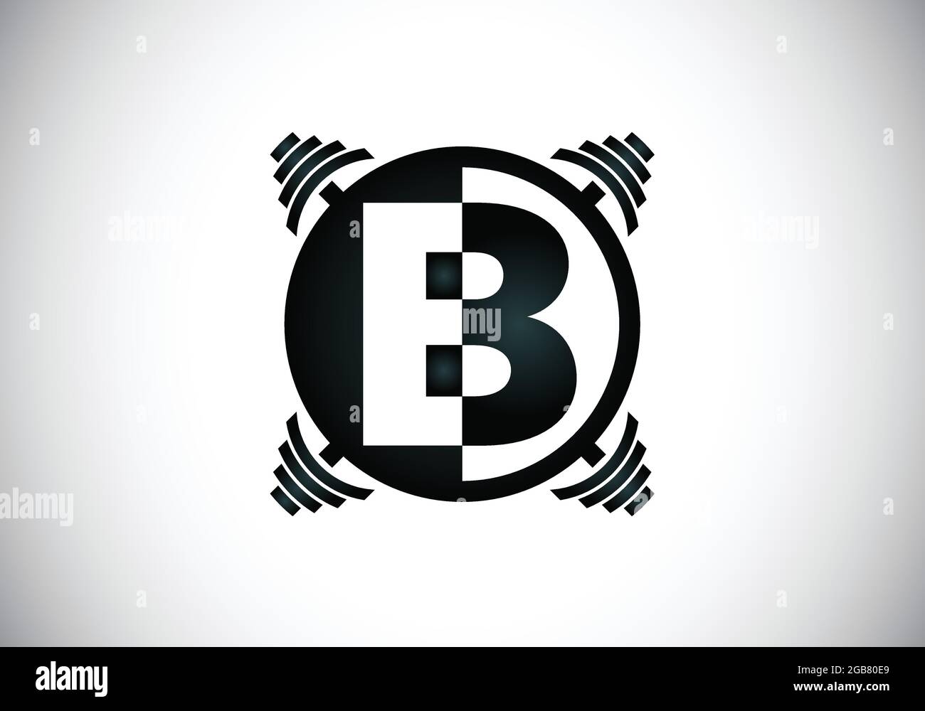 Initial A monogram alphabet with a barbell. Lifting vector logo design ...