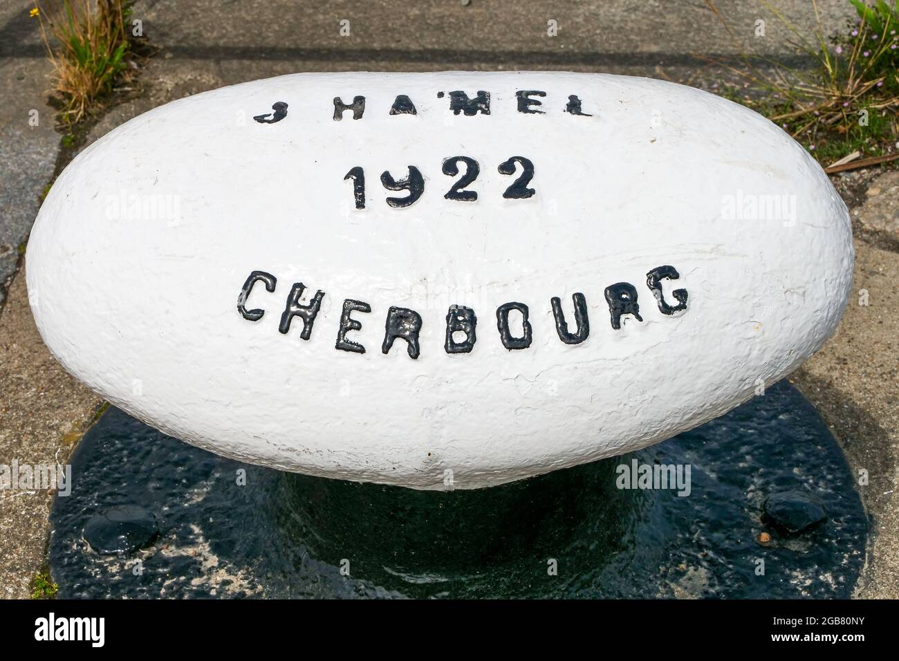 Bollard, Cherbourg harbor, Manche department, Cotentin, Normandy ...