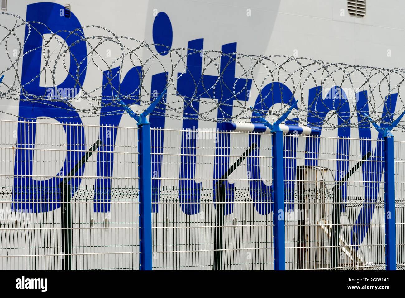 Ferry-boat from Brittany Ferries Company, Cherbourg harbor, Manche ...