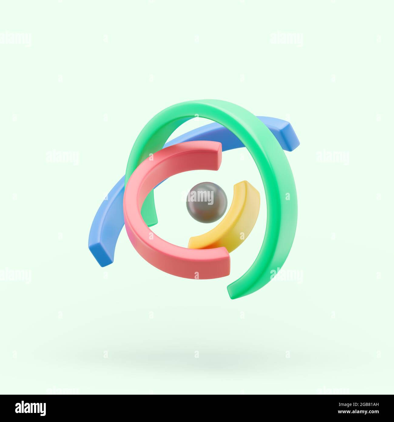 Circle diagram graph icon. Simple 3d render illustration on pastel ...