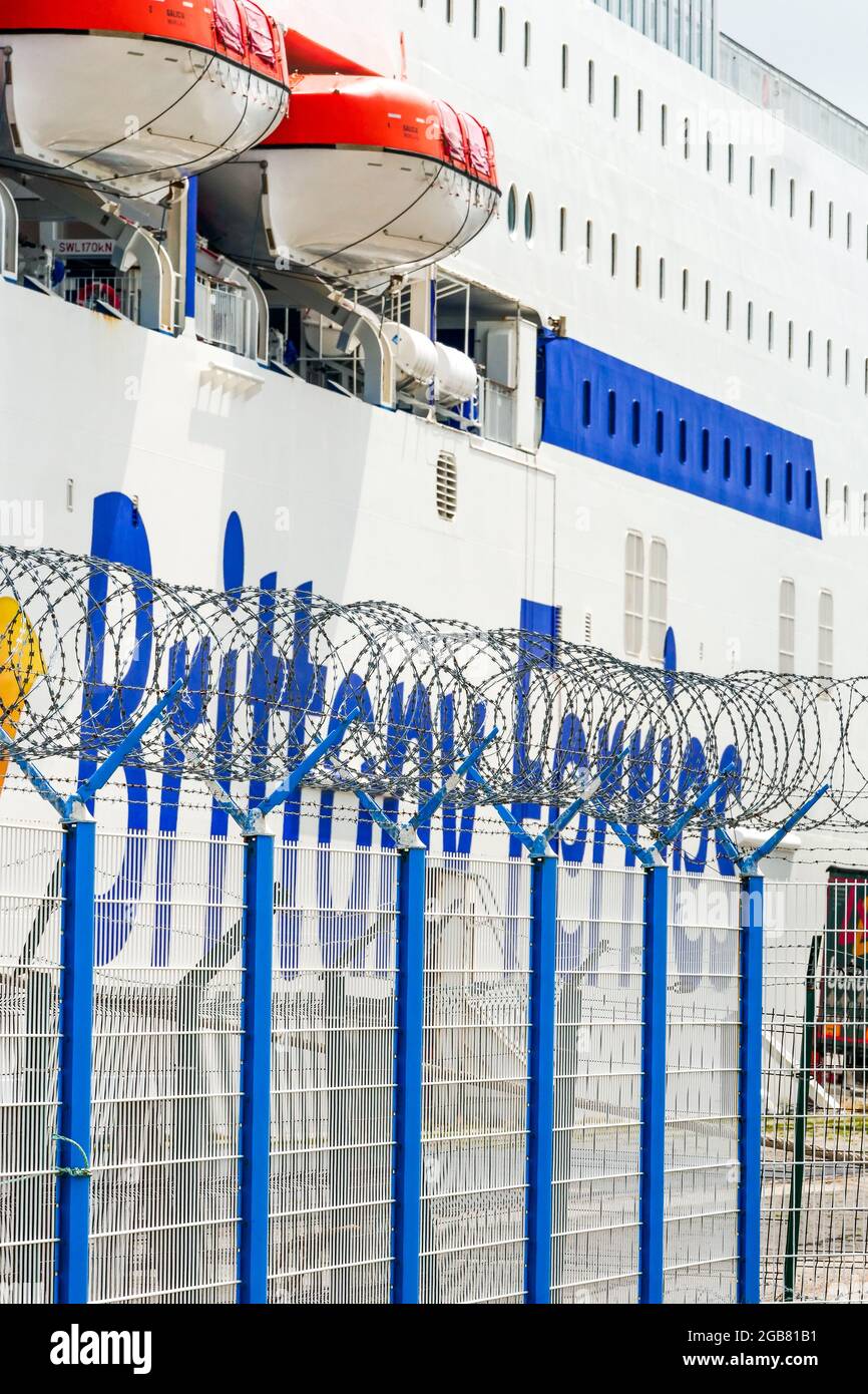 Ferry-boat from Brittany Ferries Company, Cherbourg harbor, Manche ...
