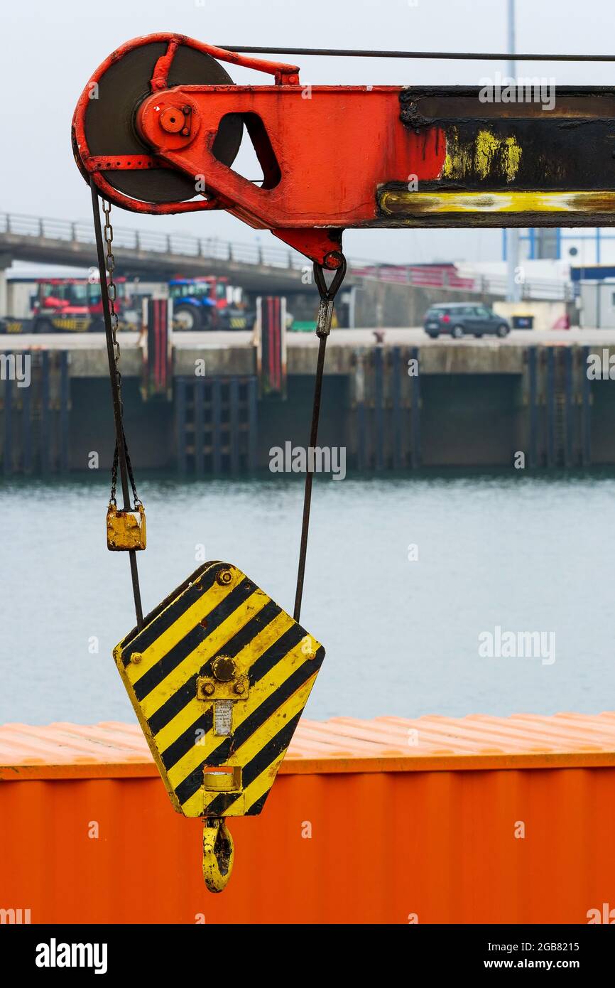 Crane's hook, Cherbourg harbor, Manche department, Cotentin, Normandy ...