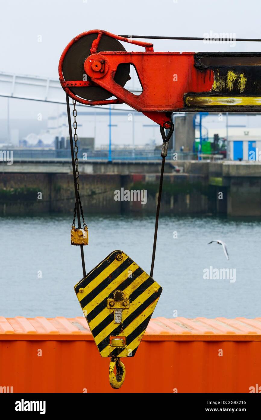 Crane's hook, Cherbourg harbor, Manche department, Cotentin, Normandy ...