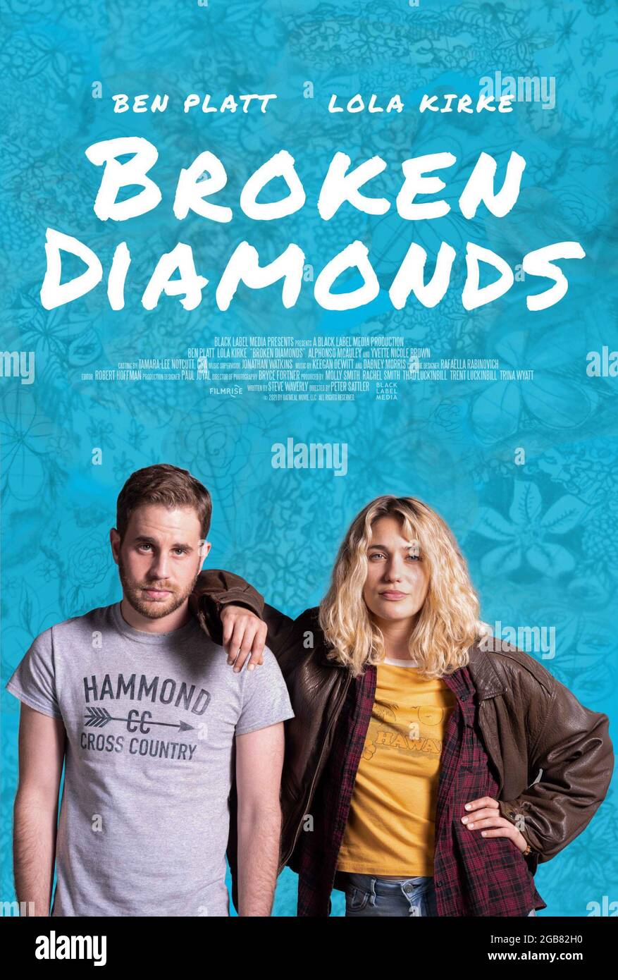 BROKEN DIAMONDS, poster, from left: Ben Platt, Lola Kirke, 2021 ...