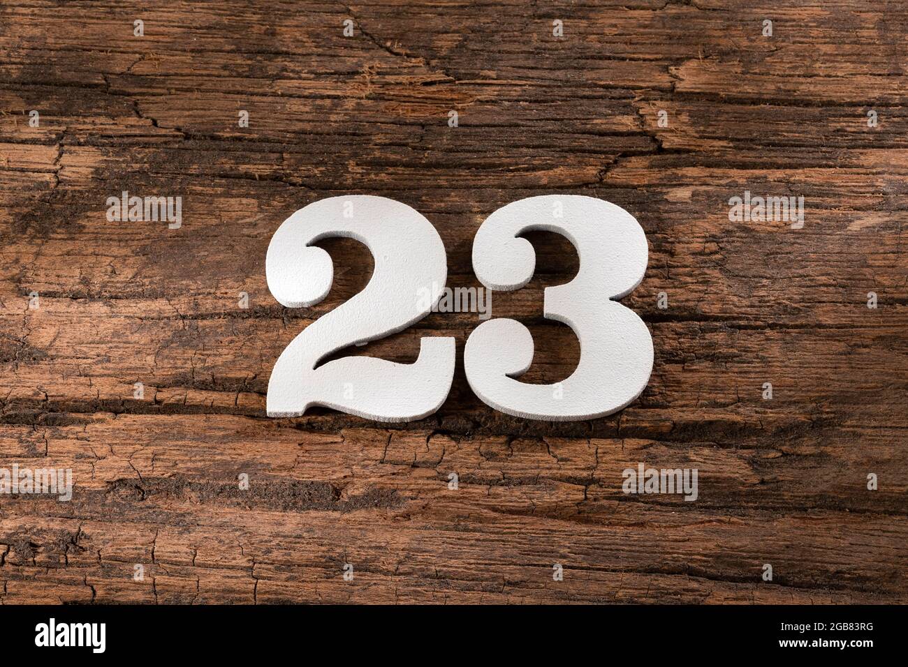 twenty three 23 - White wooden number on rustic background Stock Photo ...