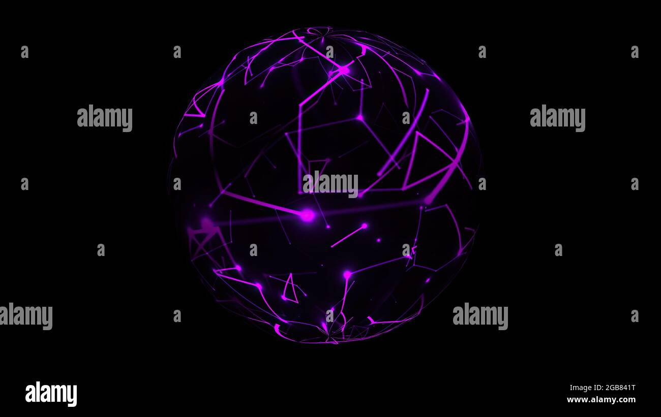 Connections concept on rotating sphere Stock Photo - Alamy