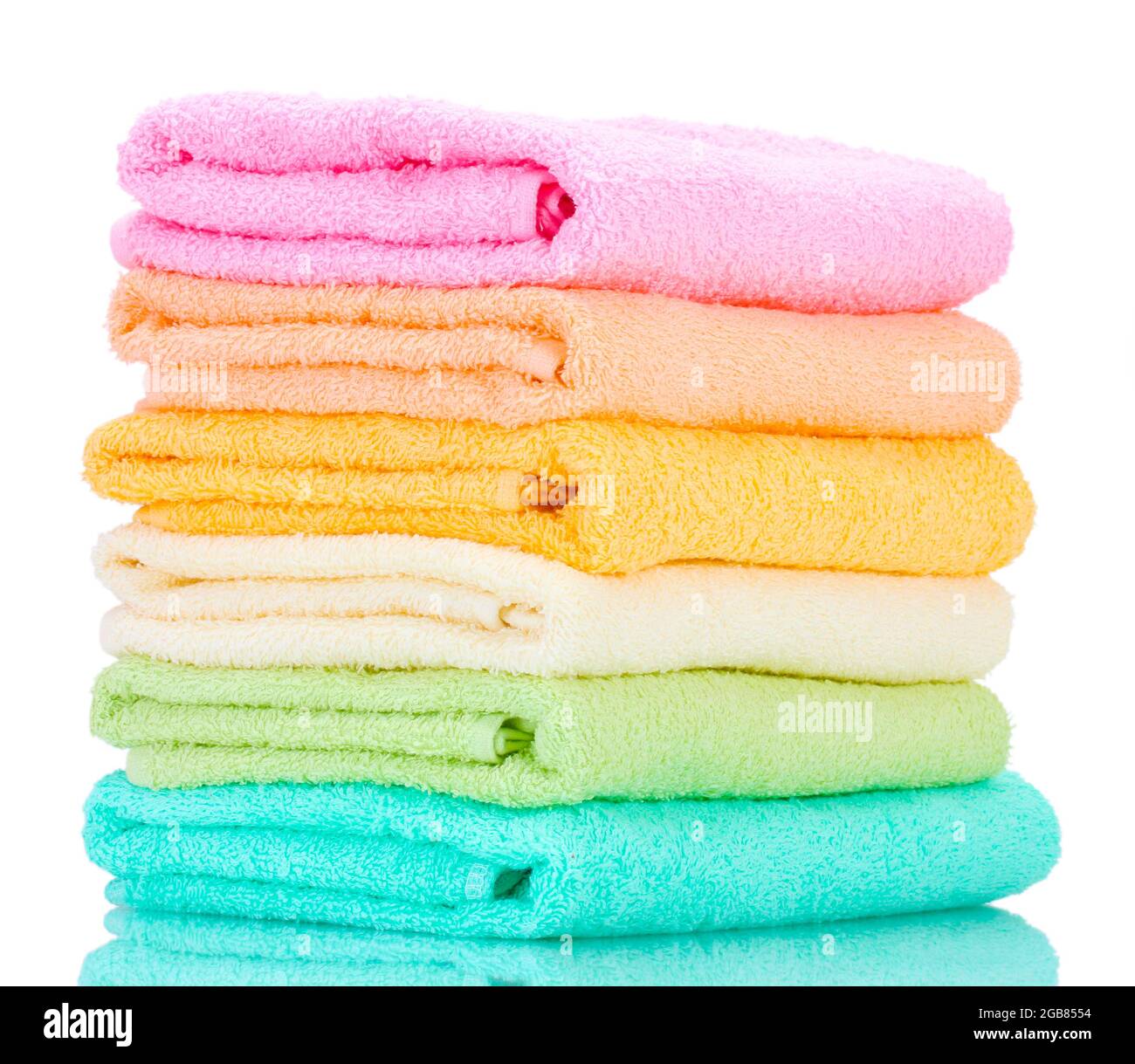 colorful towels isolated on white Stock Photo - Alamy