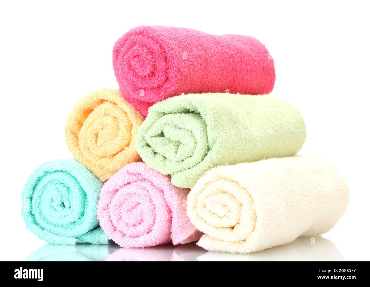 colorful towels isolated on white Stock Photo - Alamy
