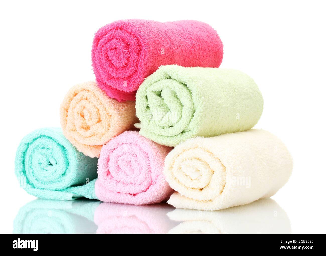 colorful towels isolated on white Stock Photo - Alamy