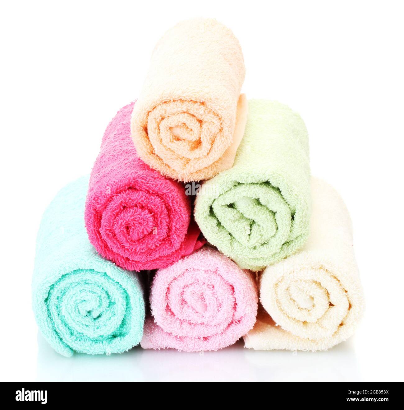 colorful towels isolated on white Stock Photo - Alamy