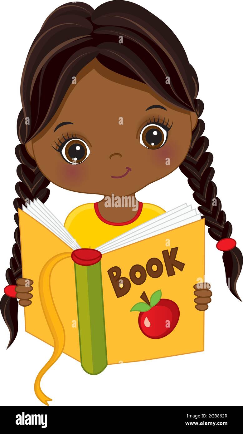 Teen Girl Reading Book Clip Art