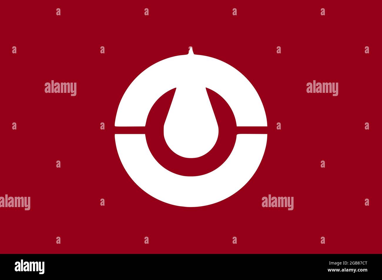 Top view of flag of Kochi prefecture, no flagpole. Plane design, layout ...