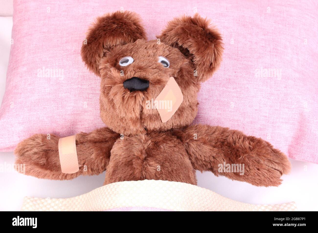Sick bear in bed Stock Photo - Alamy