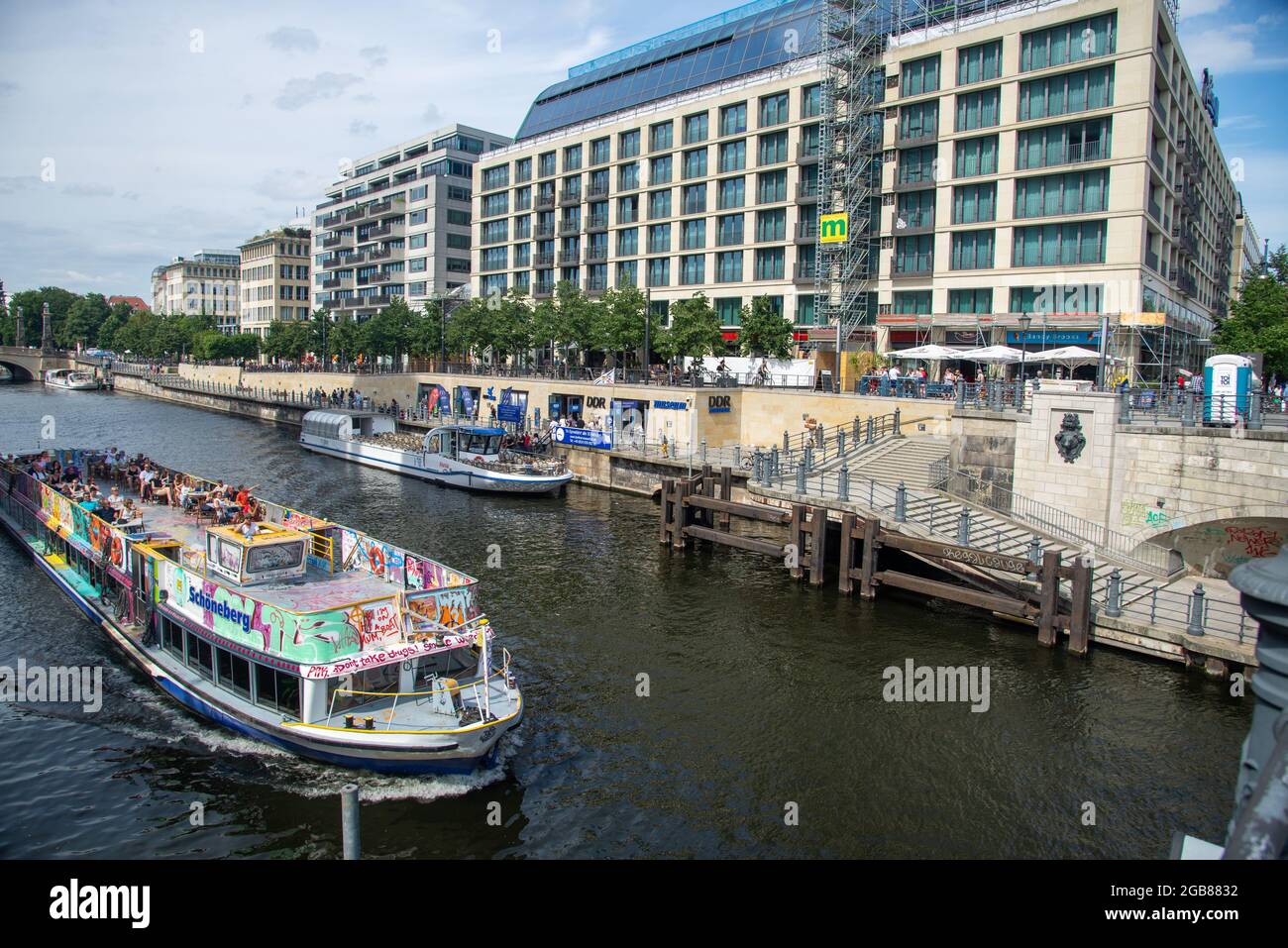 boat tour at river Spree in Berlin, Germany Stock Photo - Alamy
