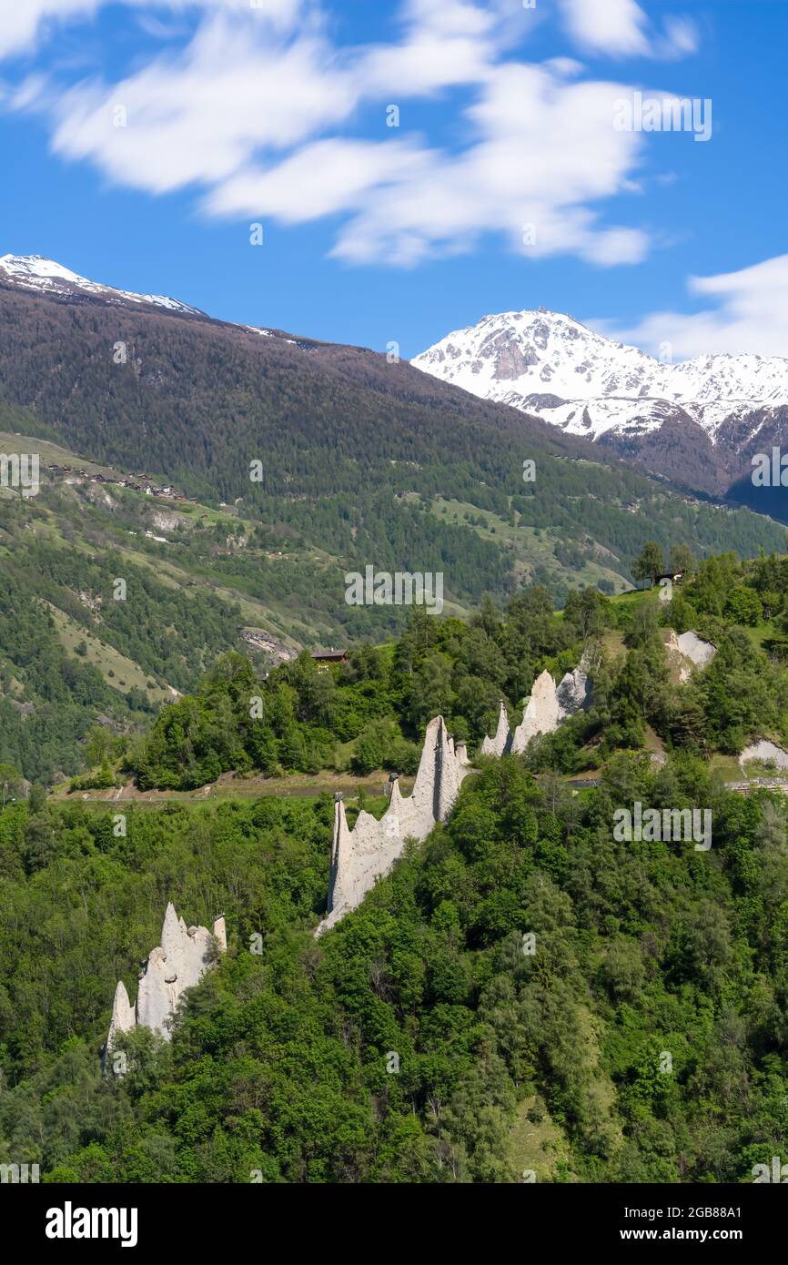 The natural earth pyramids of Euseigne in the valley of Herens are one ...