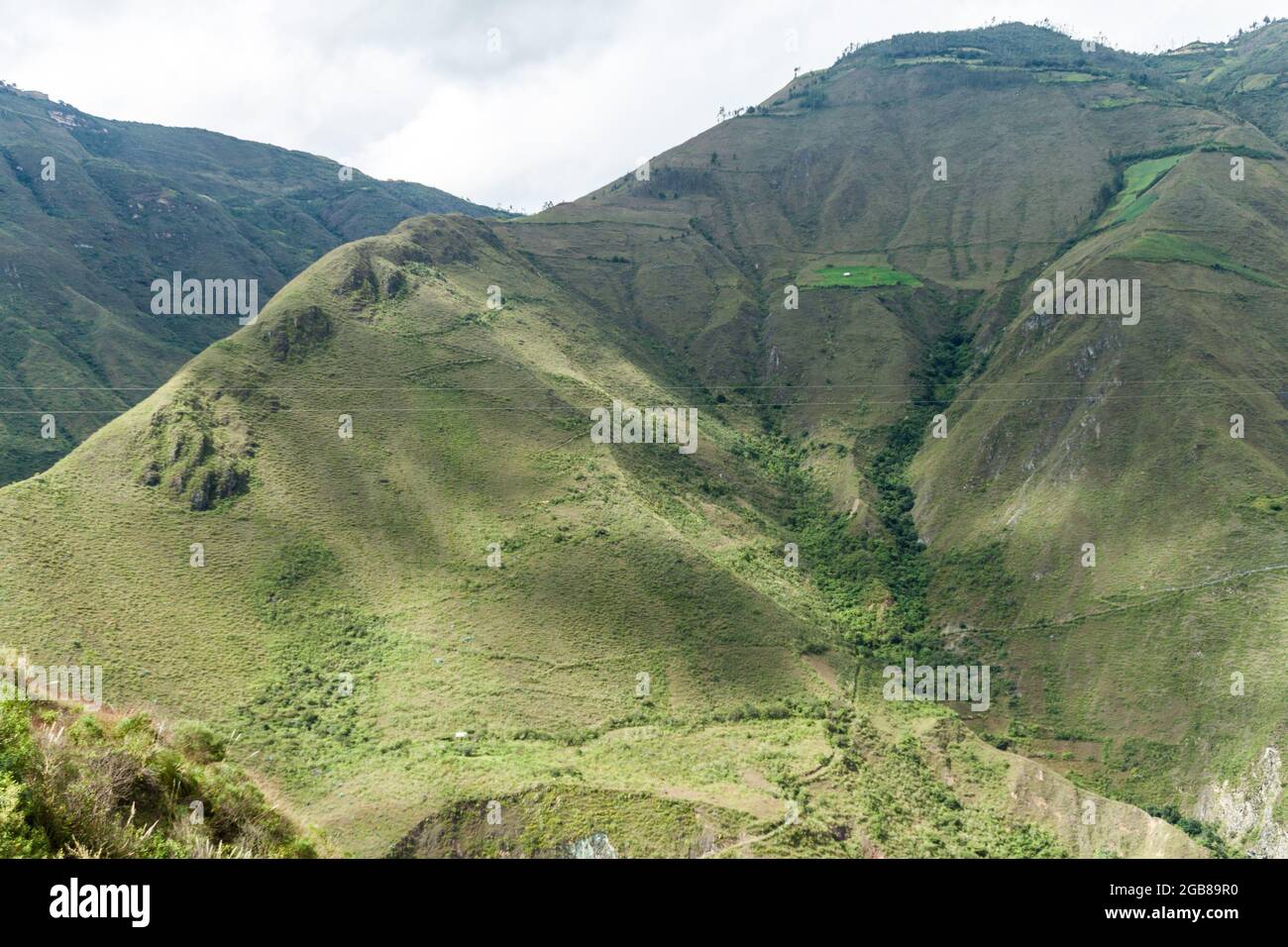 Cloud forest mountains near Kuelap archeological site, northern Peru ...