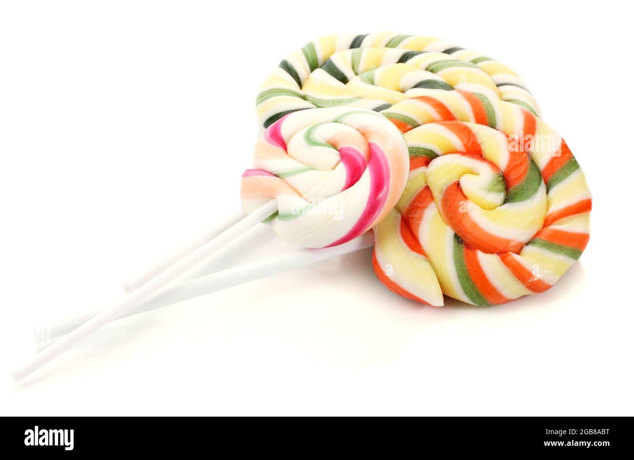 Colorful lollipops isolated on white Stock Photo - Alamy