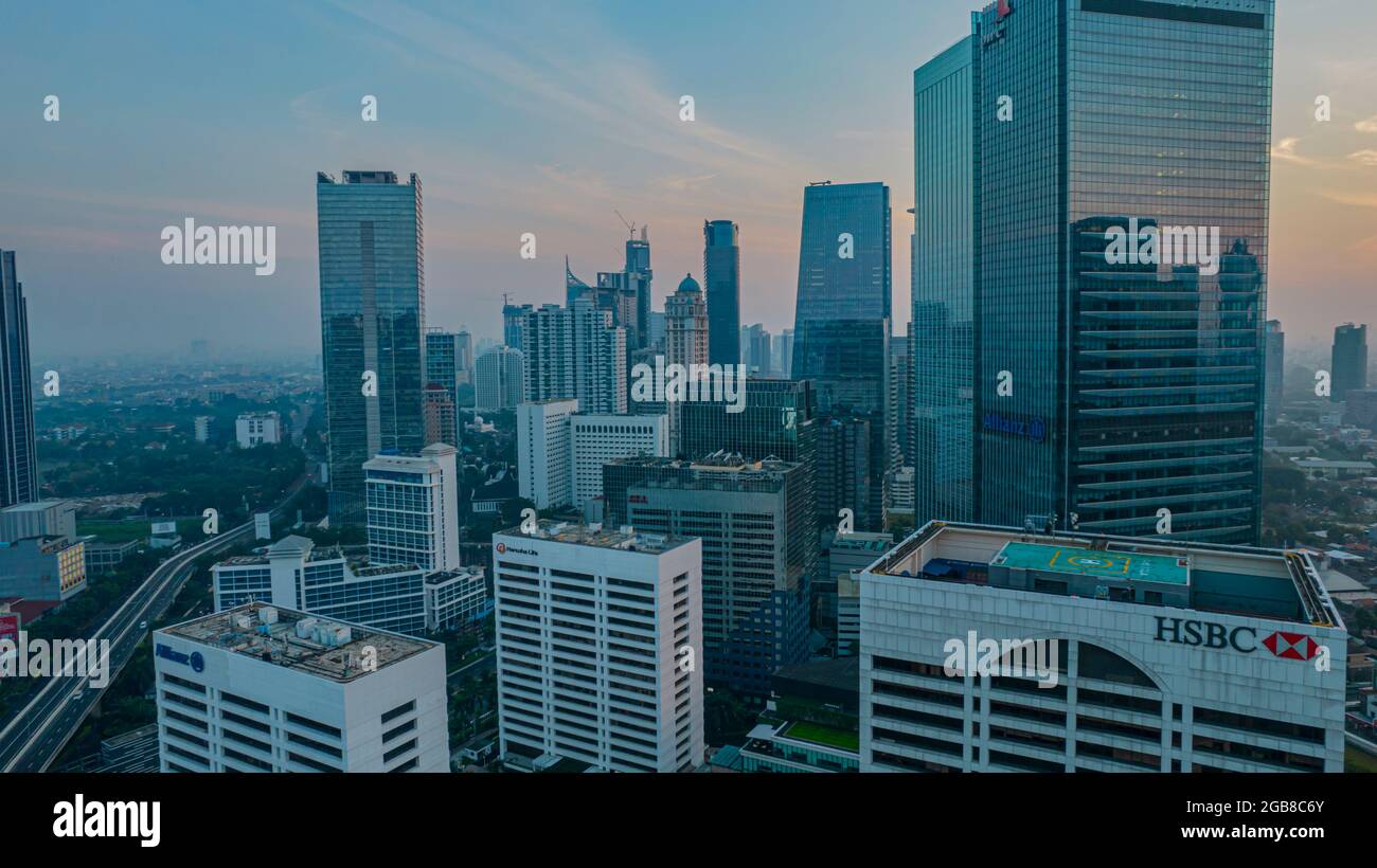 Aerial view of Asia Business concept for real estate - panoramic modern ...