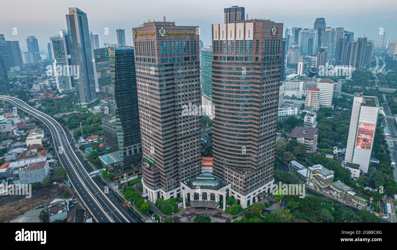 Aerial view of Asia Business concept for real estate - panoramic modern ...