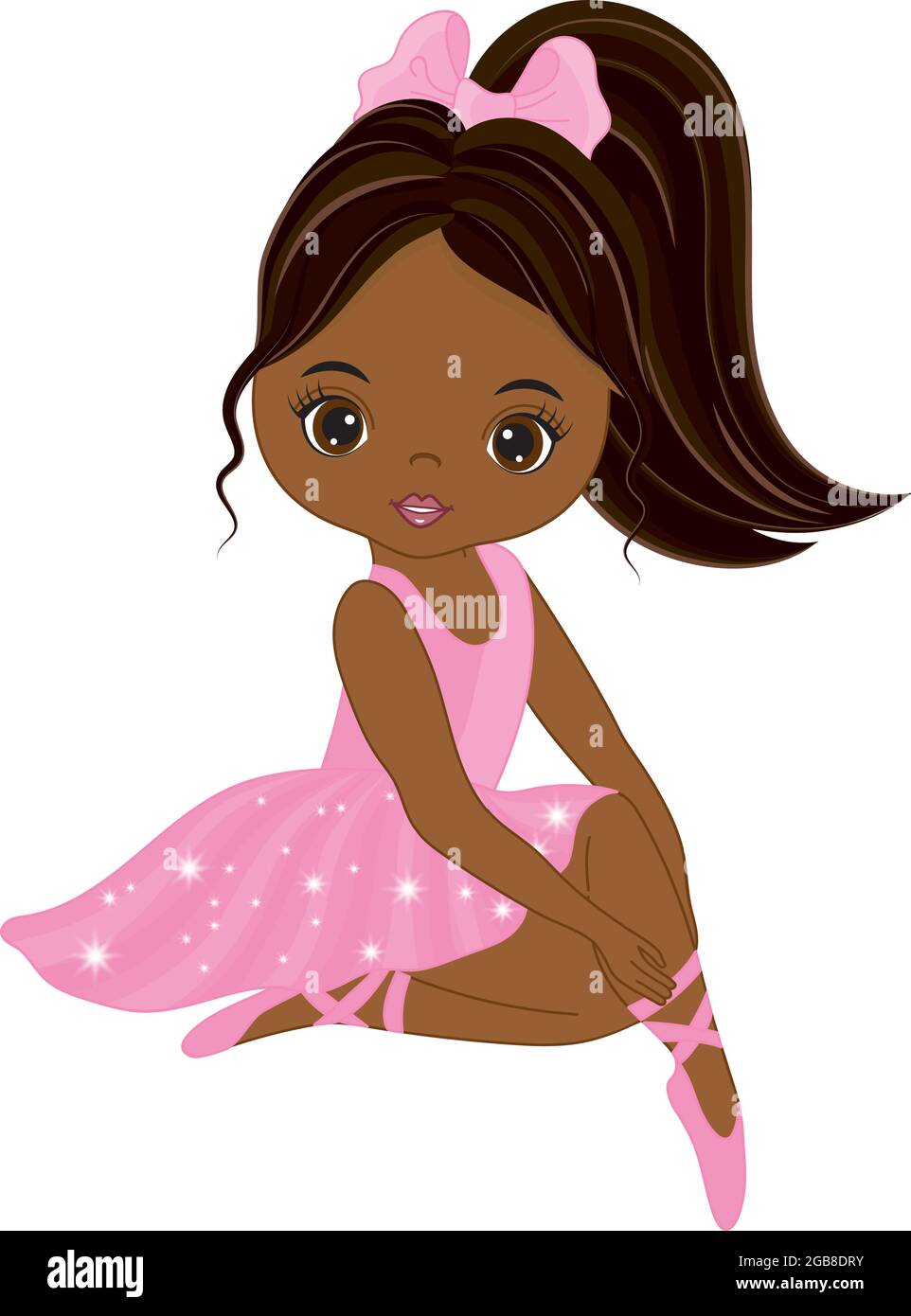 Beautiful Teen African American Ballerina Wearing Pink Tutu Dress and ...