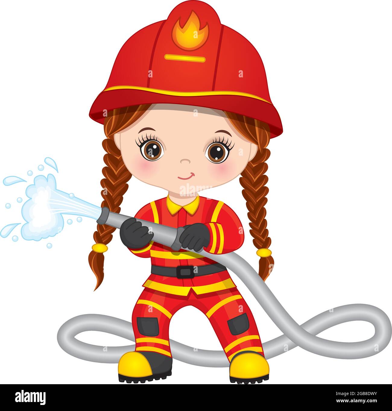 Firefighter Cartoon Girl