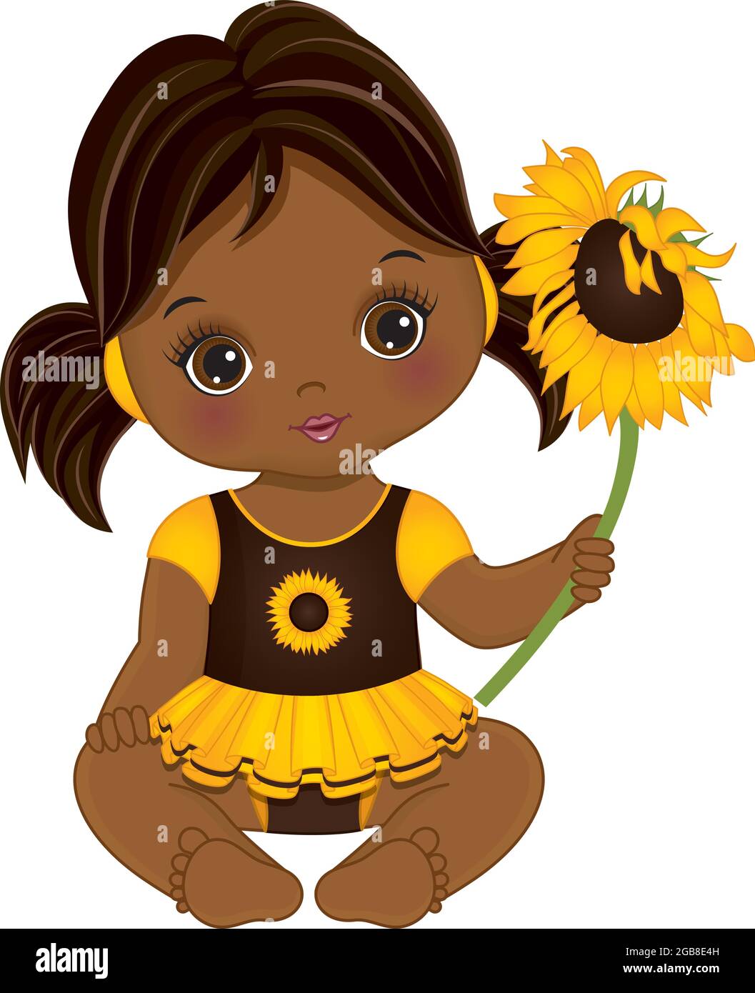 Cute Baby Cartoon Sunflower
