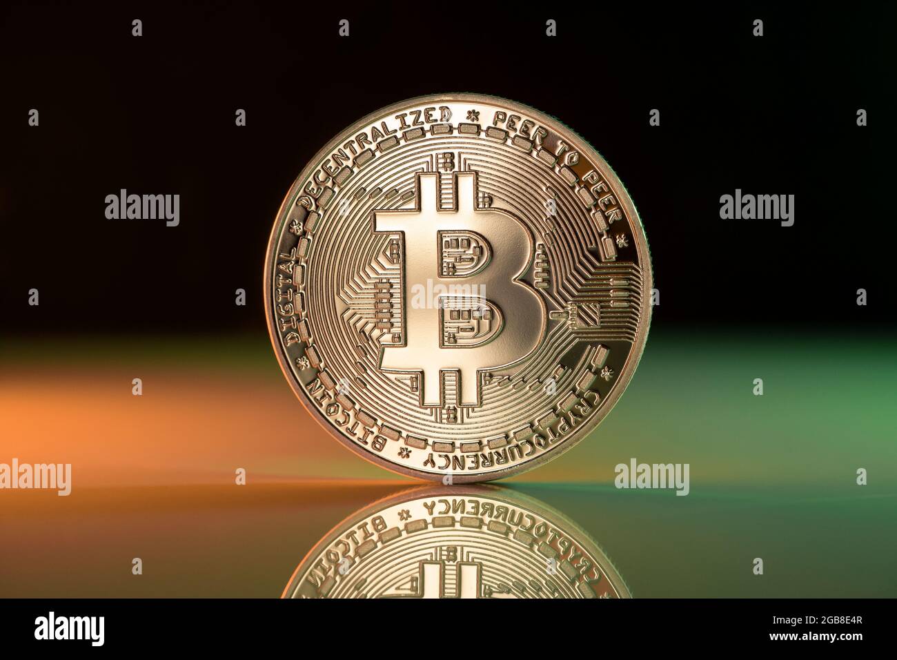 Bitcoin physical coin lit hi-res stock photography and images - Alamy