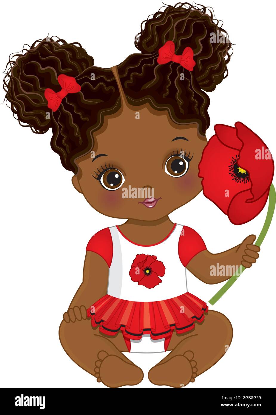 African American Baby Girl Clip Art
