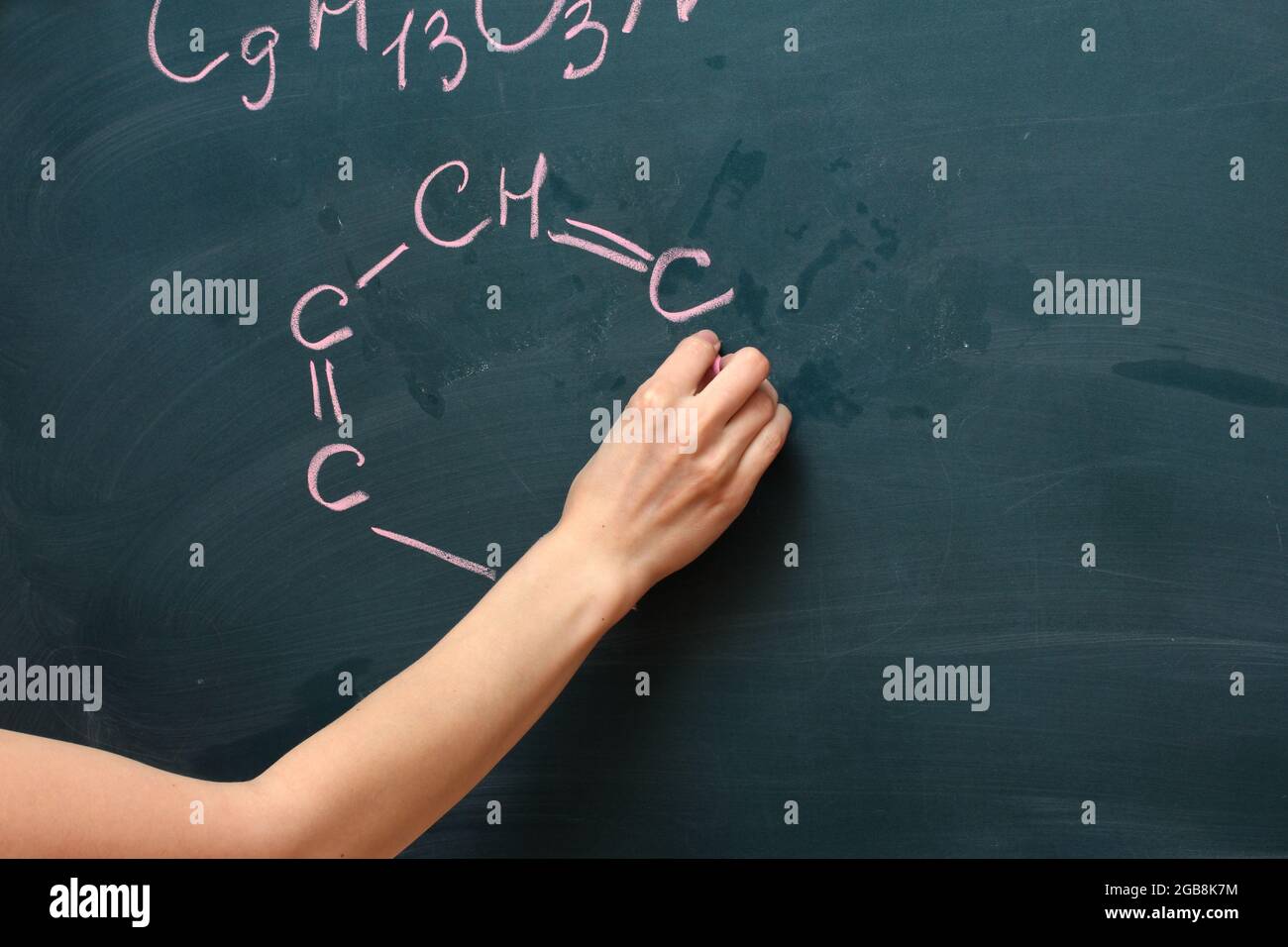 Chemical formulas on the blackboard Stock Photo - Alamy