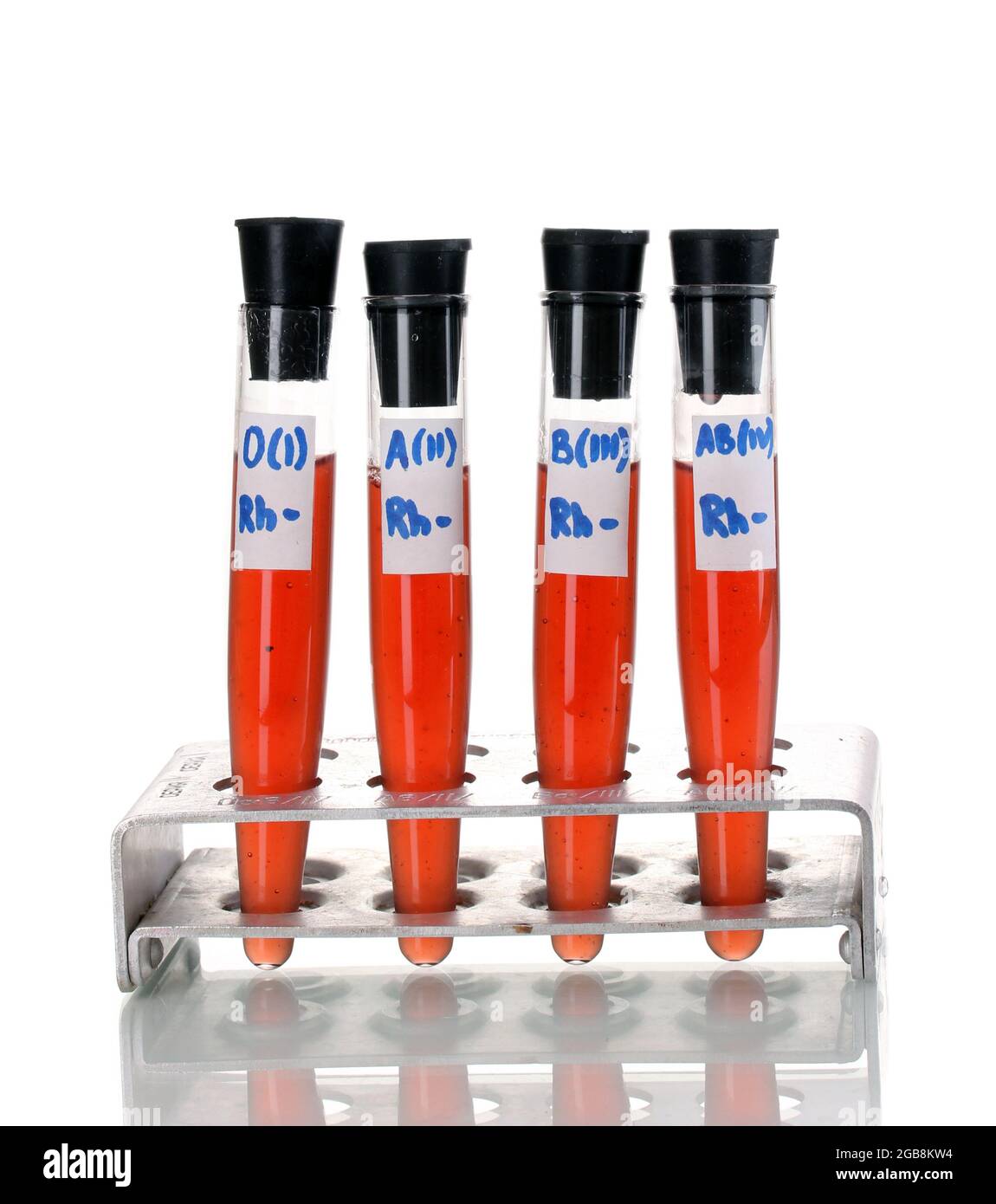 Test-tubes with blood isolated on white Stock Photo - Alamy