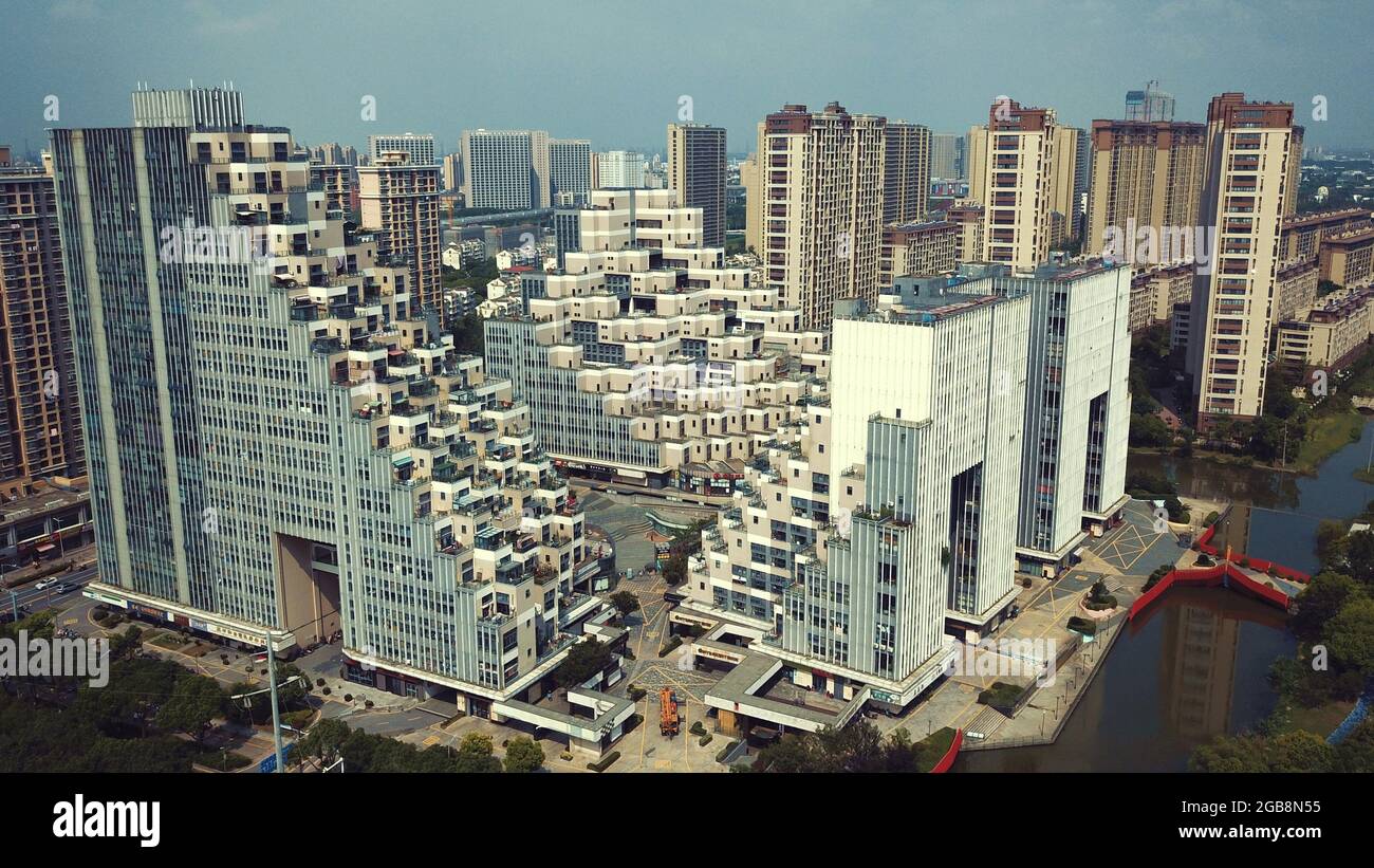 SUZHOU, CHINA - JULY 31, 2021 - An aerial photo shows a "pyramidal ...