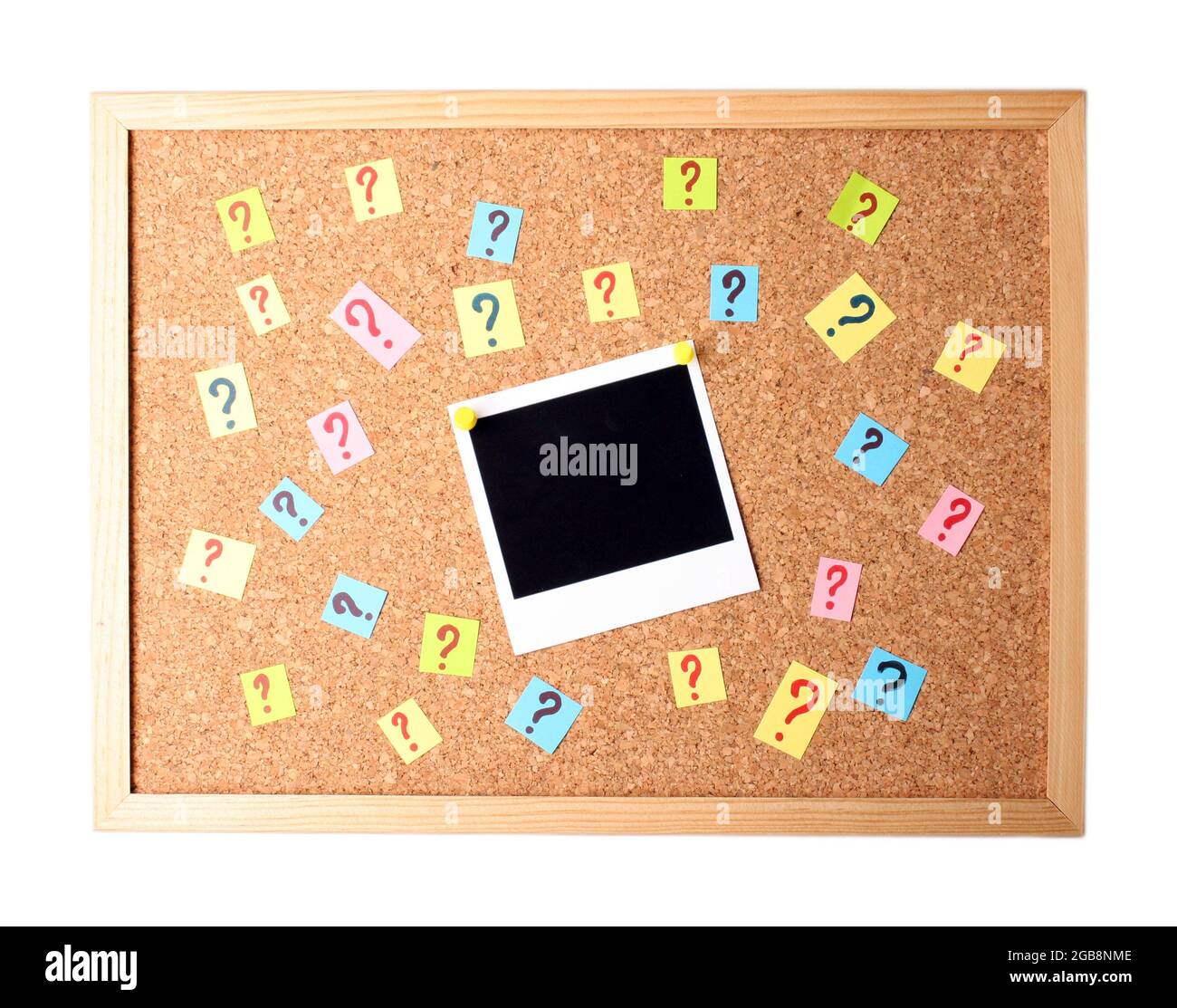 Blank polaroid bulletin board Cut Out Stock Images & Pictures - Alamy