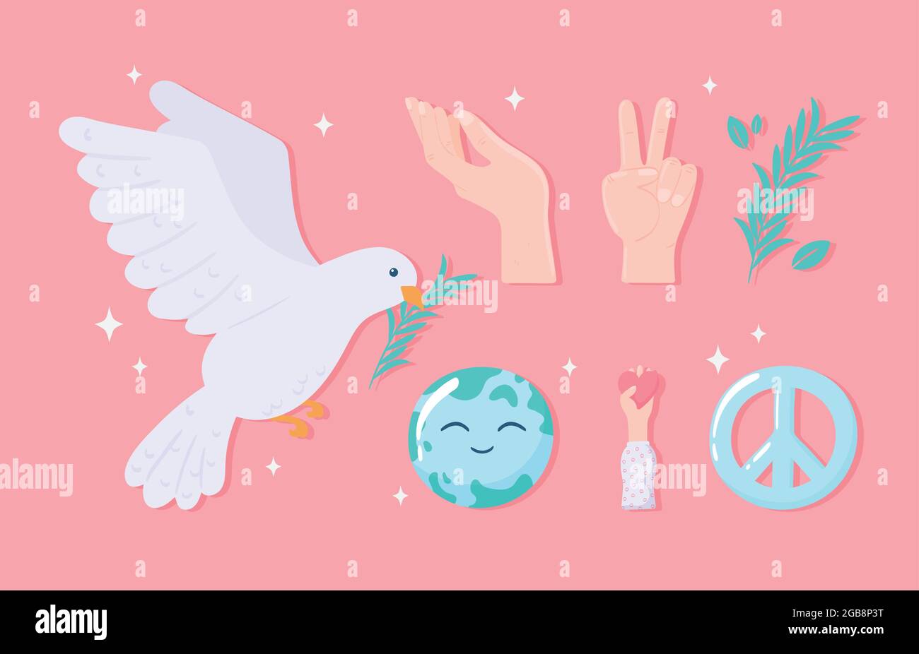 peace and love icons set Stock Vector Image & Art - Alamy