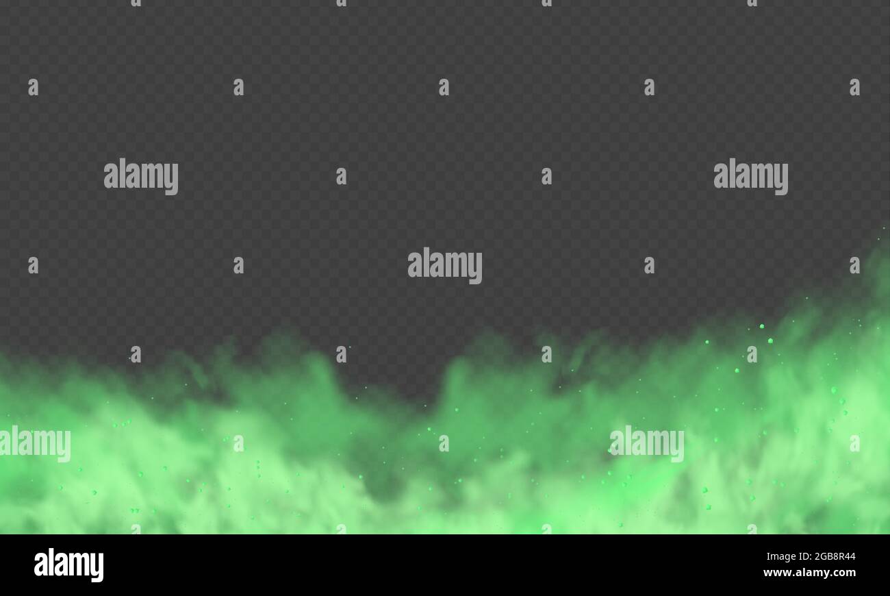 Green dust. Abstract blurry smoke with green particles. Smoke or dust ...