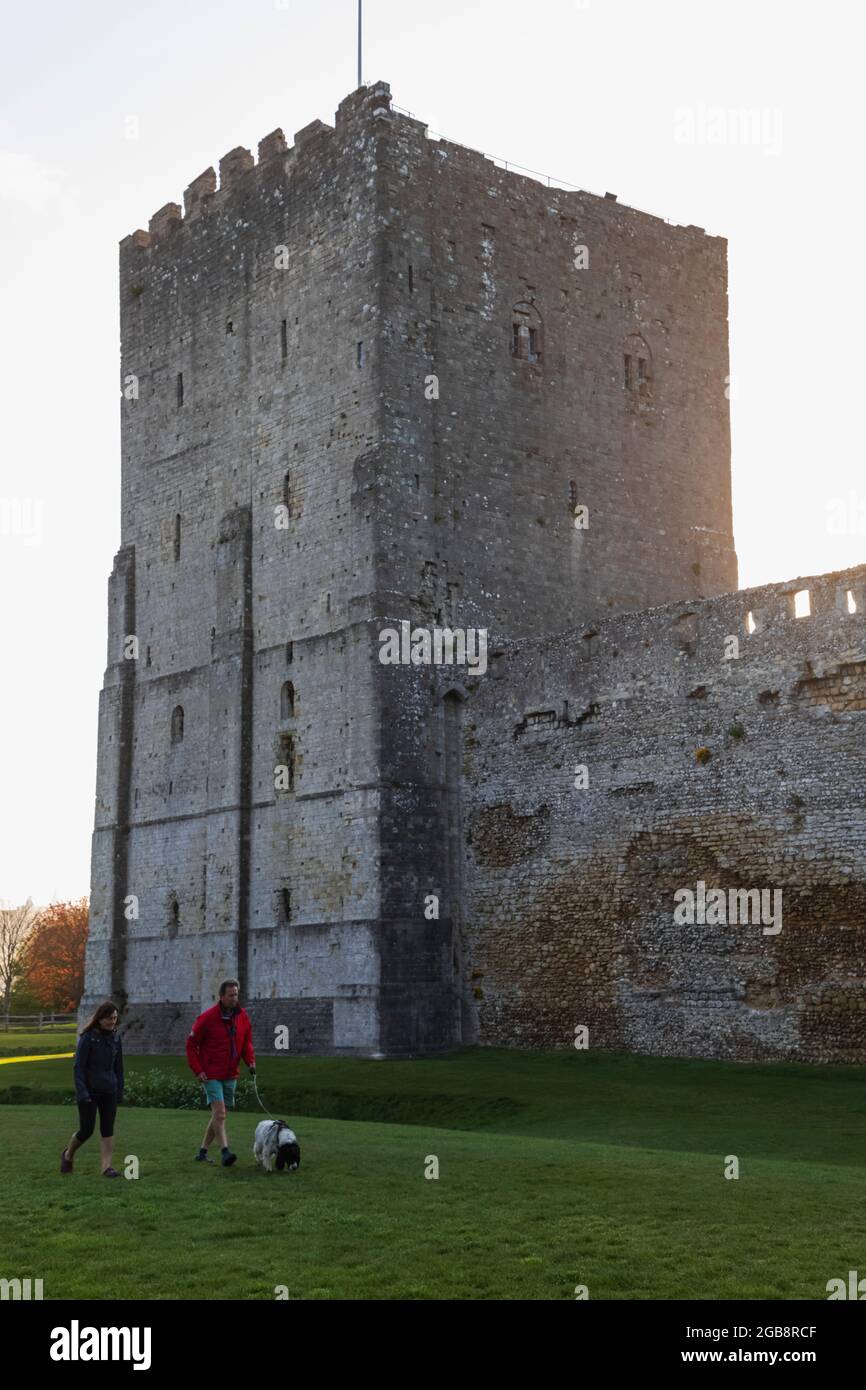 England, Hampshire, Portsmouth, Fareham, Portchester Castle Stock Photo ...
