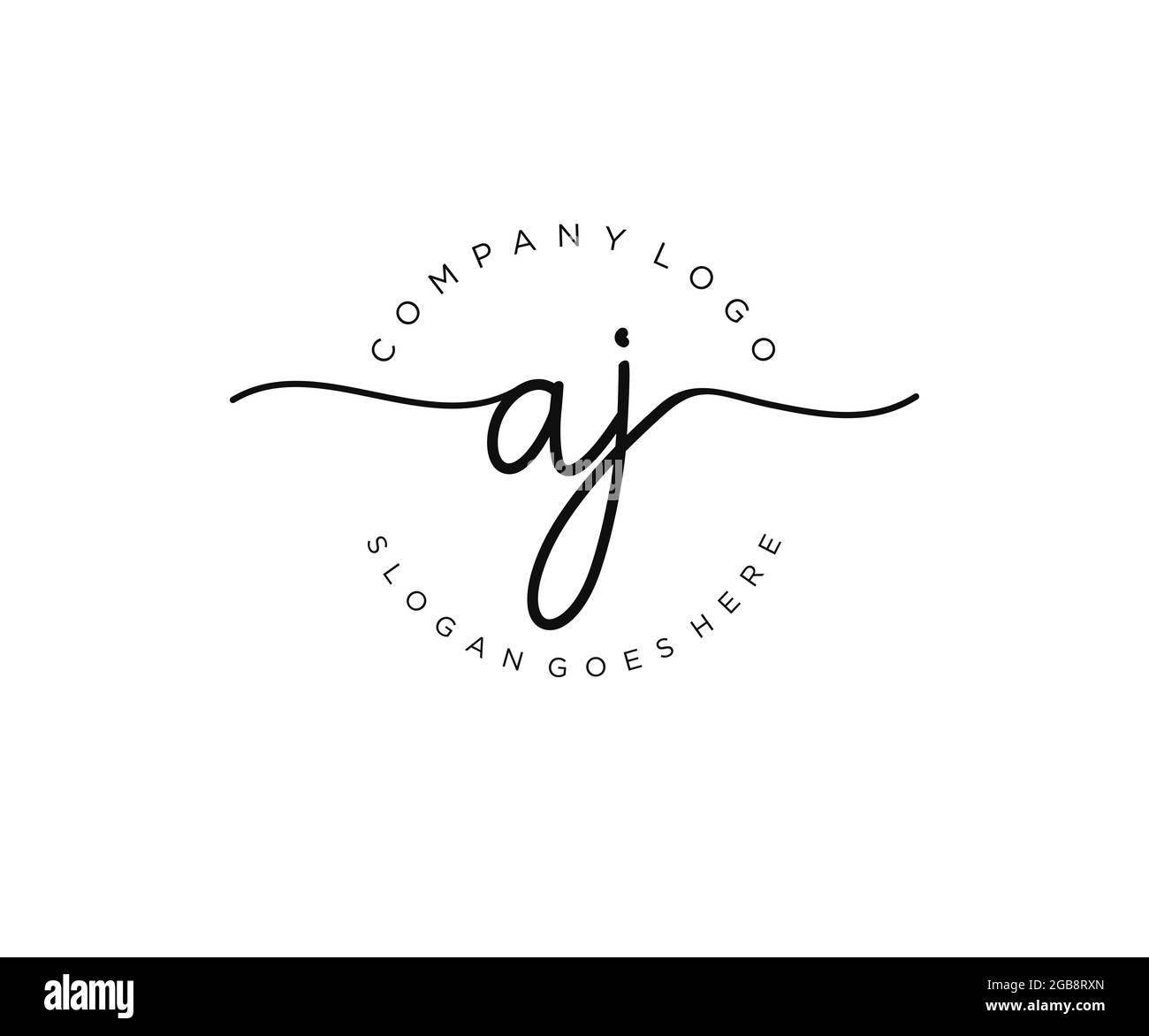 AJ Feminine logo beauty monogram and elegant logo design, handwriting ...