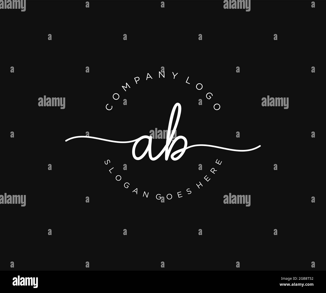 AB Feminine logo beauty monogram and elegant logo design, handwriting ...