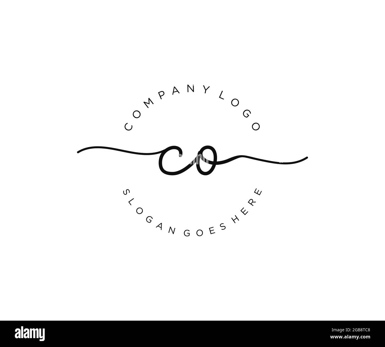 CO Feminine logo beauty monogram and elegant logo design, handwriting ...