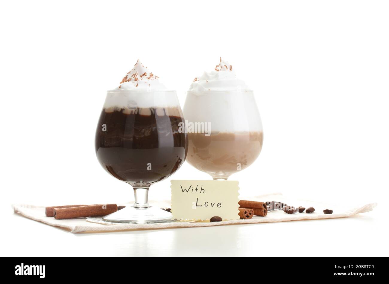 glasses of coffee cocktail isolated on white Stock Photo - Alamy