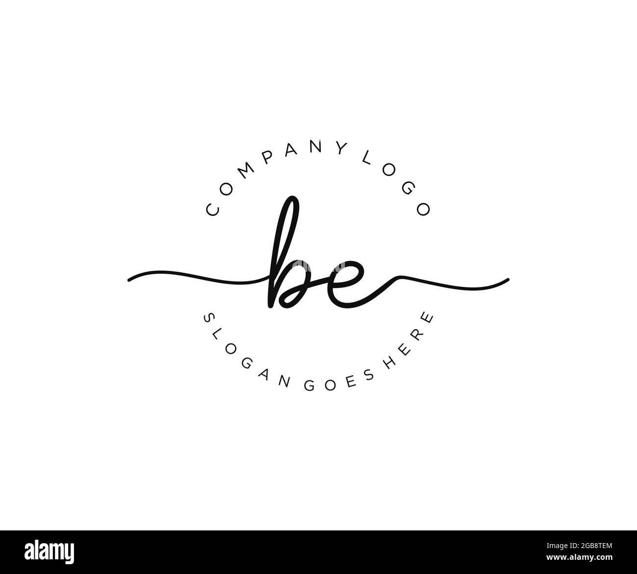 BE Feminine logo beauty monogram and elegant logo design, handwriting ...