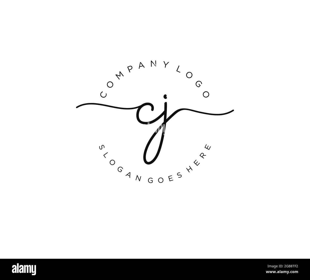 CJ Feminine logo beauty monogram and elegant logo design, handwriting ...