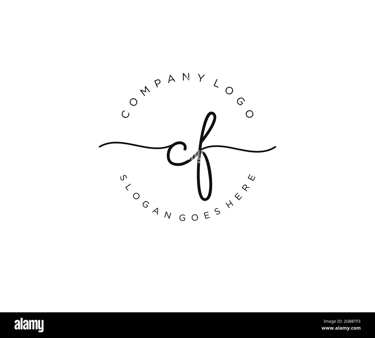 CF Feminine logo beauty monogram and elegant logo design, handwriting ...