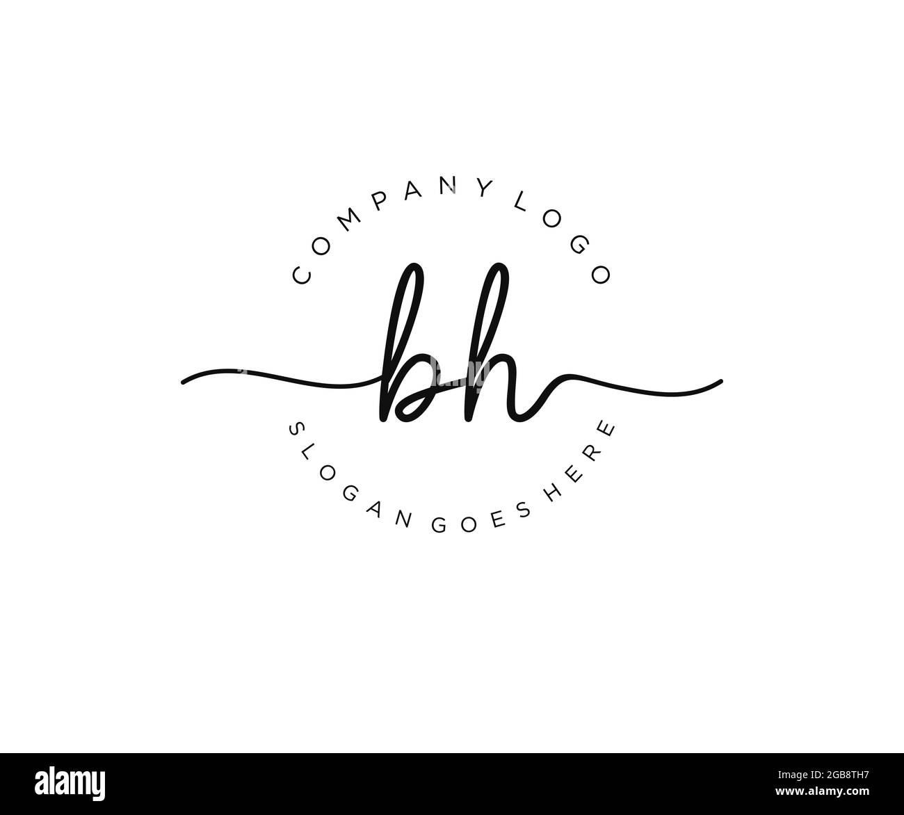 BH Feminine logo beauty monogram and elegant logo design, handwriting ...