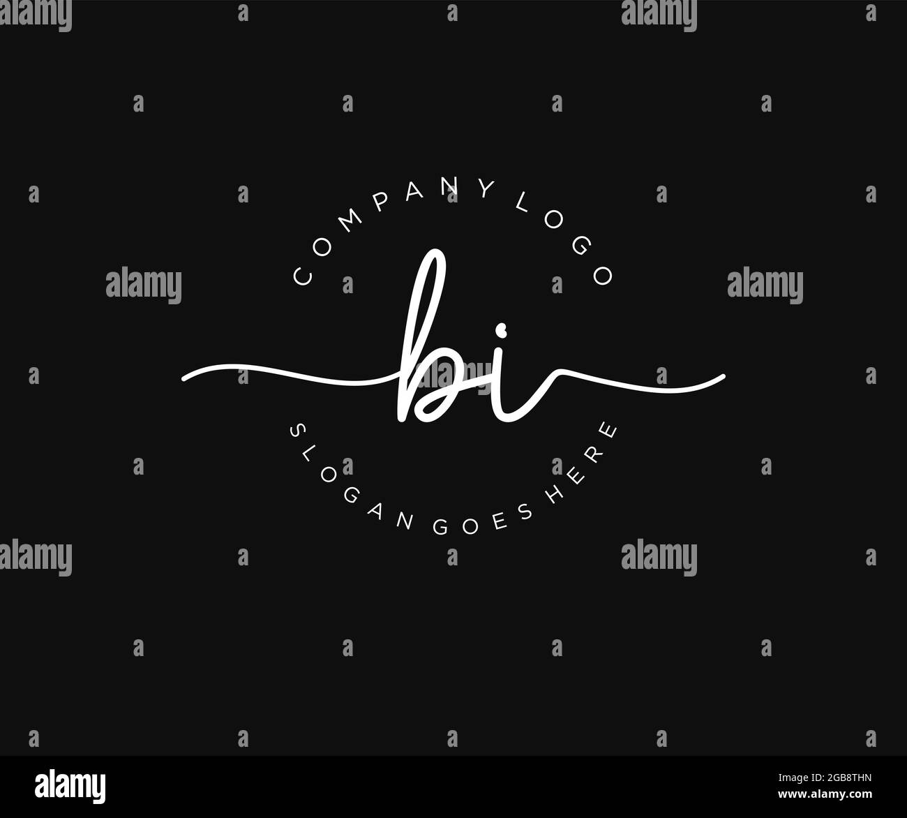 BI Feminine logo beauty monogram and elegant logo design, handwriting ...