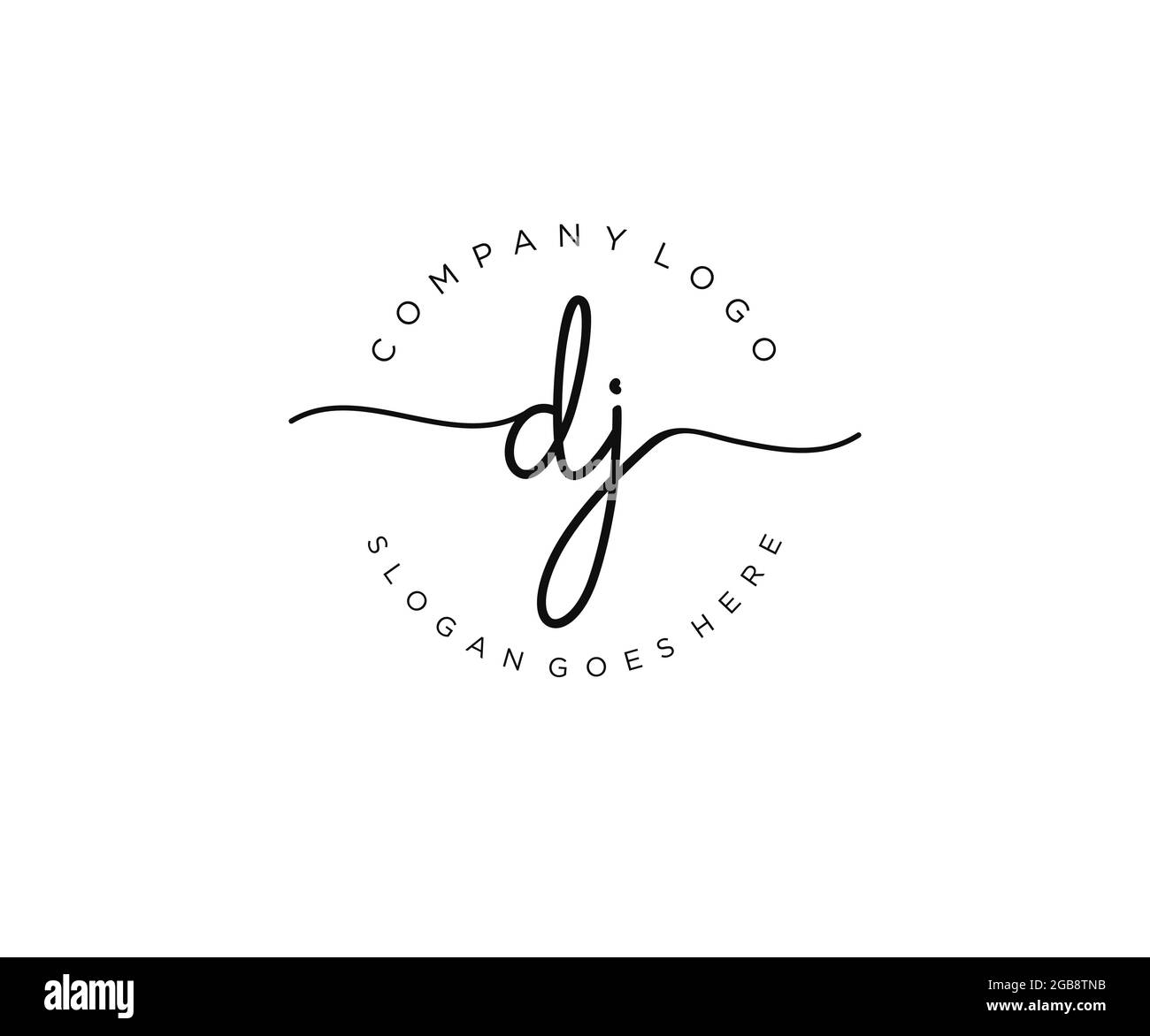 DJ Feminine logo beauty monogram and elegant logo design, handwriting ...