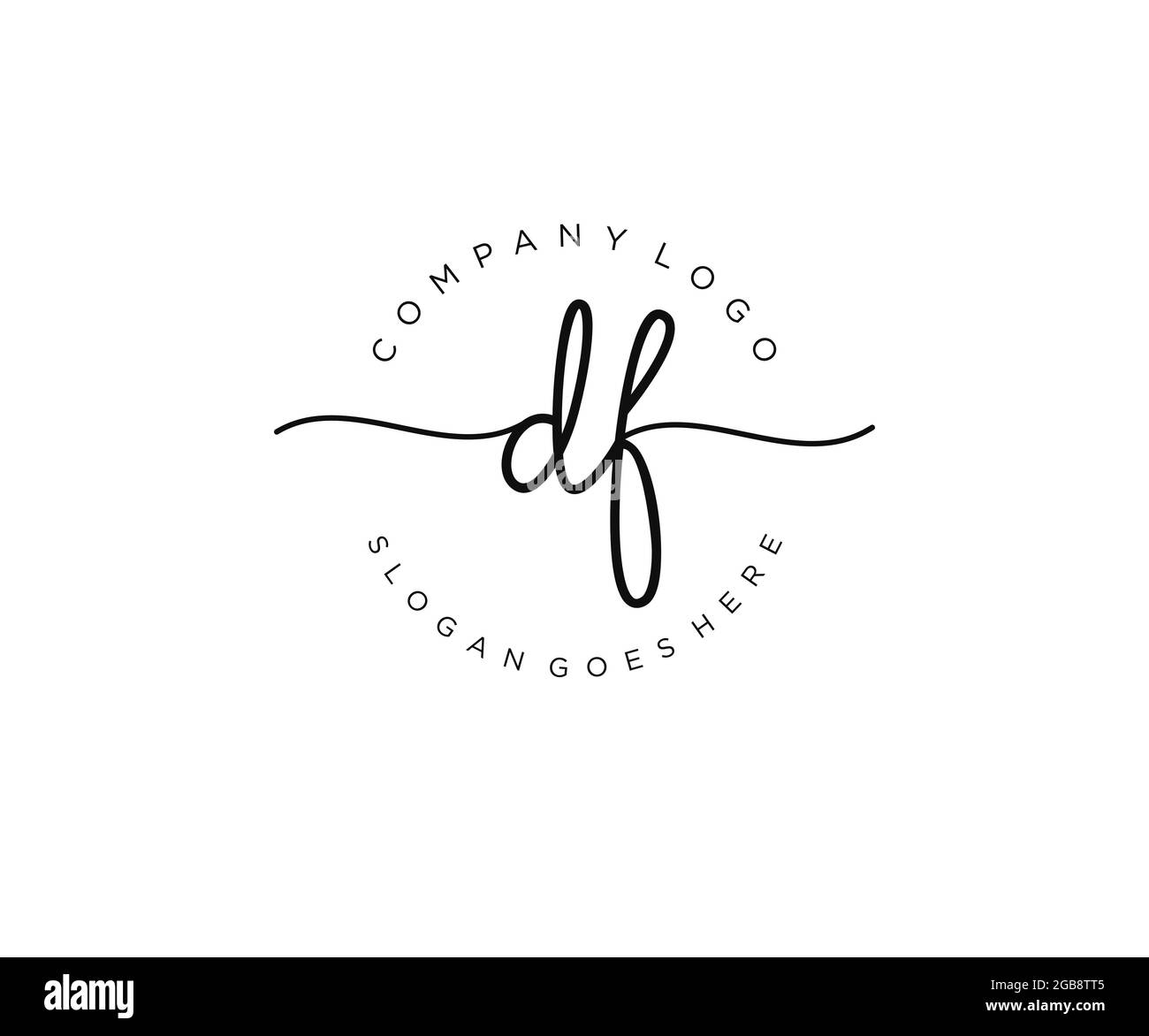 DF Feminine logo beauty monogram and elegant logo design, handwriting ...