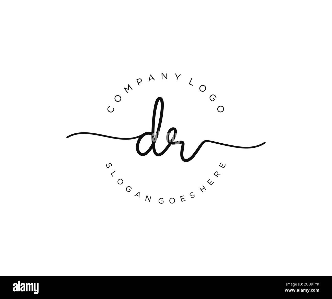 DR Feminine logo beauty monogram and elegant logo design, handwriting ...