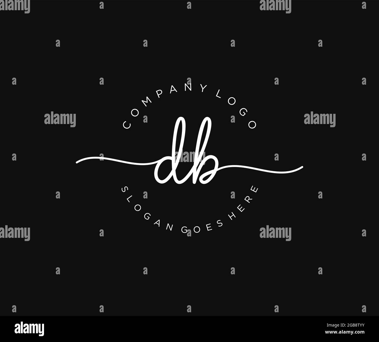 DB Feminine logo beauty monogram and elegant logo design, handwriting ...